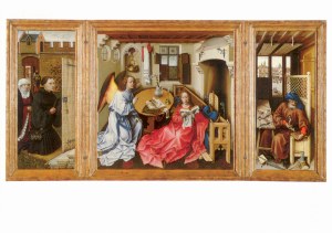 Mérode-Triptychon von Meister von Flémalle (Robert Campin) Kunst Postkarte und Museum Shop ...