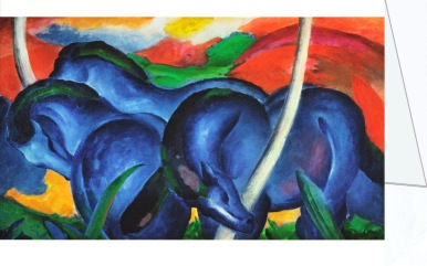 Die grossen blauen Pferde , 1911 von Marc Franz Kunst Postkarte und ...
