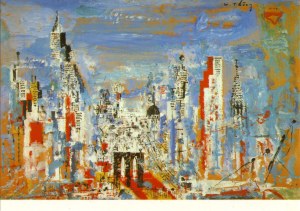 New York, East River - 30er Jahre von Thöny Wilhelm Kunst Postkarte und ...